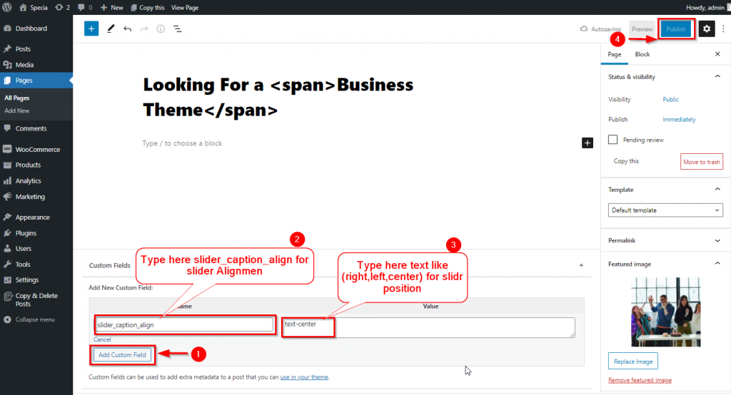 Use slider align position on Slider – Help Desk